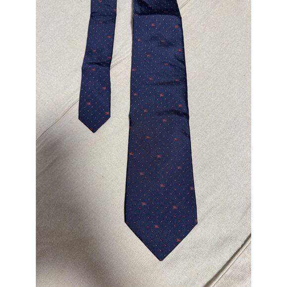 Burberry | Accessories | Burberry London Tie Mens Navy Blue Red Polka ...